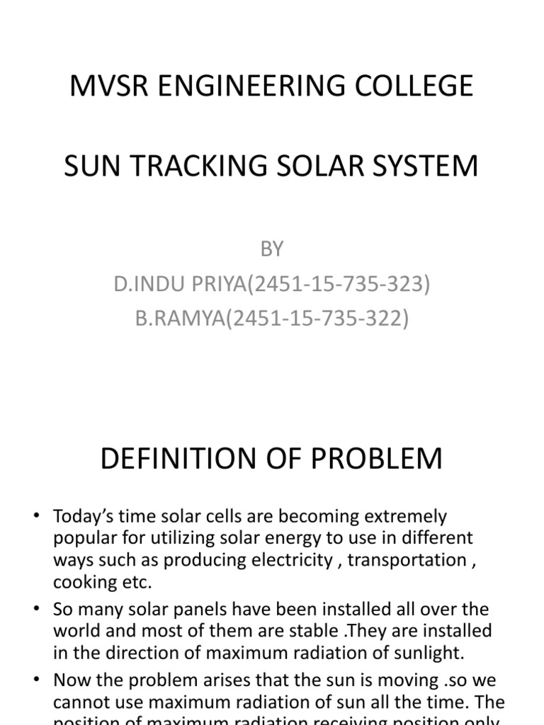 Solar Tracking System | PDF | Photovoltaic System | Solar Cell