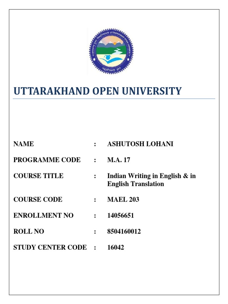 MAEL - 203 UOU Solved Assignment MA17-English (Final Year) 2019 | PDF ...