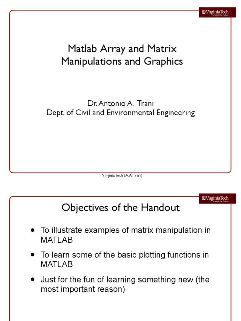 Matlab Matrices | PDF | Matrix (Mathematics) | Linear Algebra