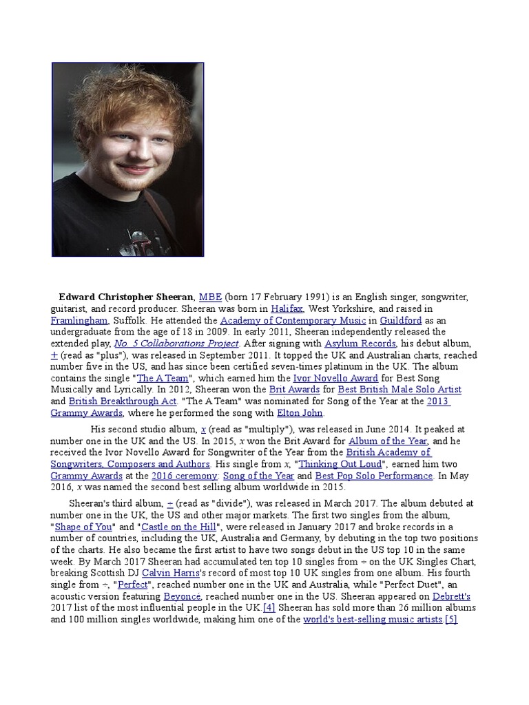 Edward Christopher Sheeran,: No. 5 Collaborations Project + | Download ...
