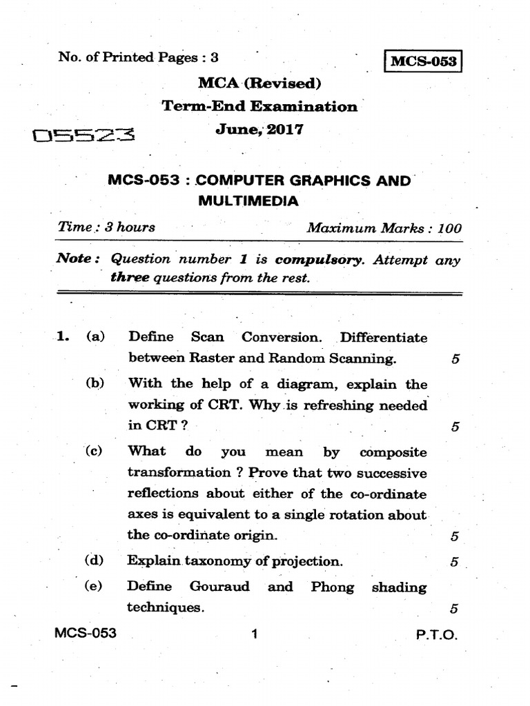 MCA (Revised) Term-End Examination June 2017 MCS-053 I | PDF ...