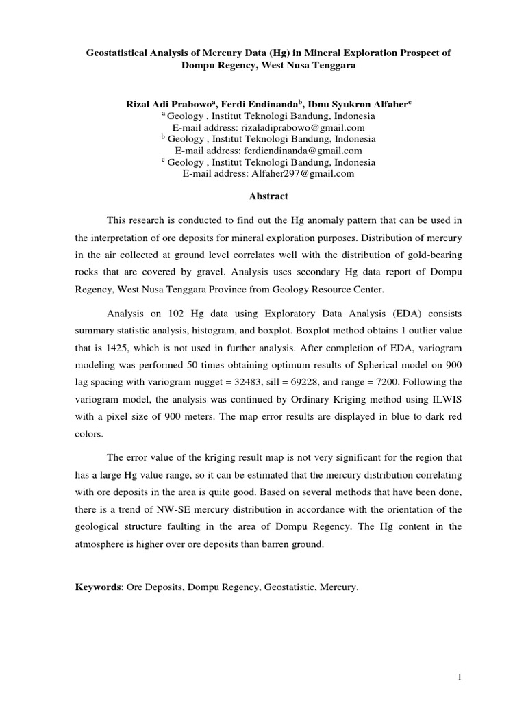 Geostatistical Analisys | PDF | Outlier | Data Analysis