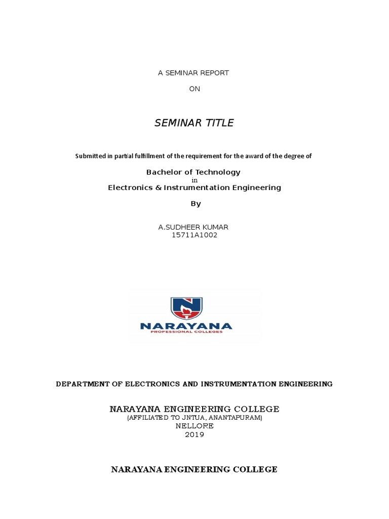 Seminar Title: A Seminar Report ON | PDF