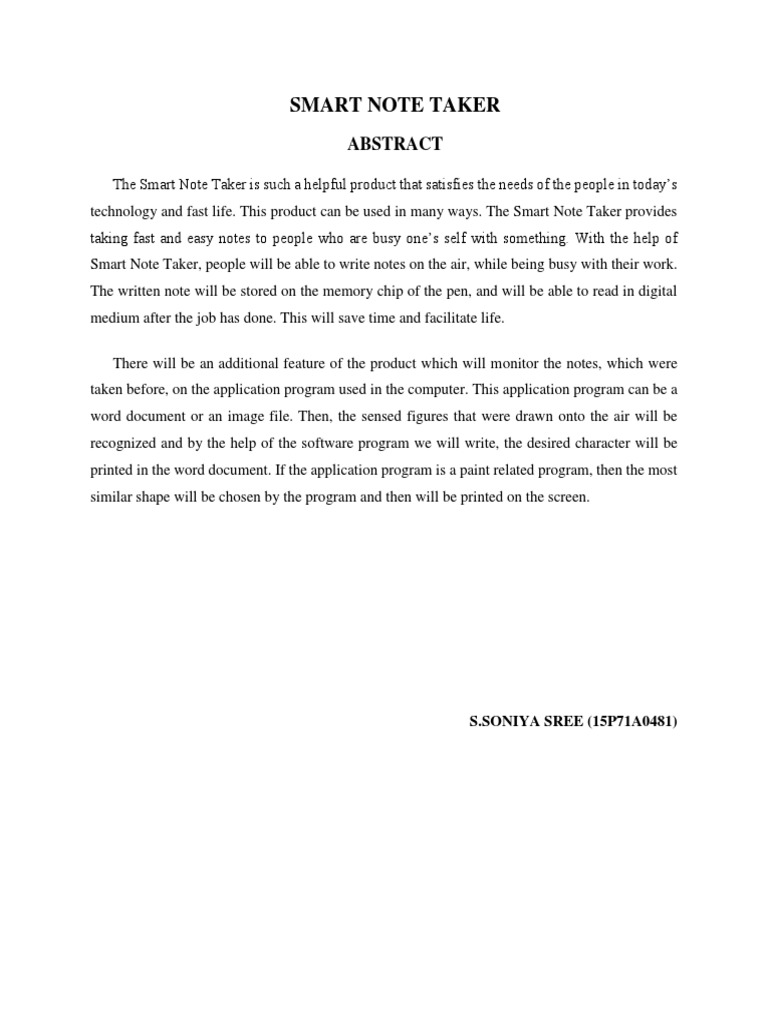 Smart Note Taker | PDF