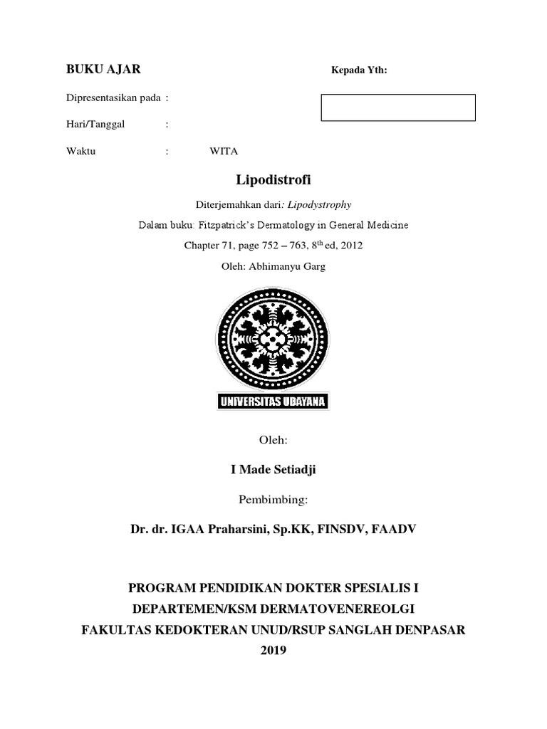 Cover BA Lipodistrofi | PDF | Sains & Matematika