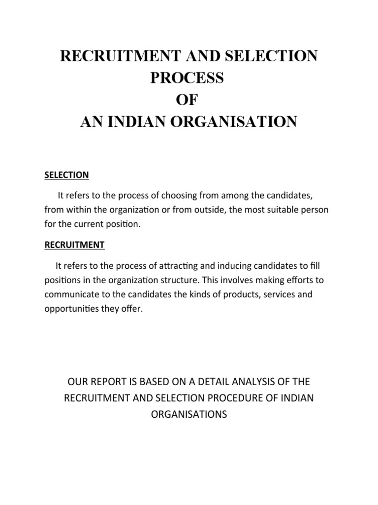 Recruitment and Selection Process | PDF