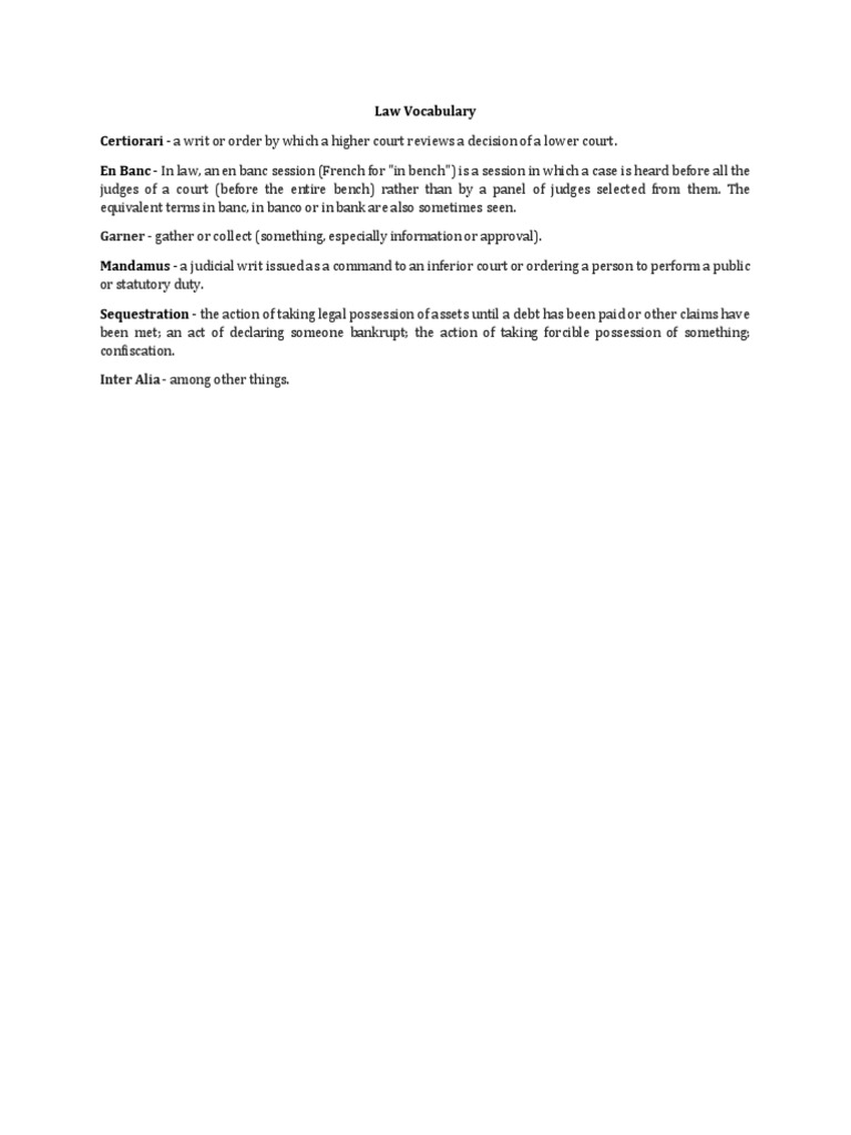 Key Legal Terms Explained | PDF | Law