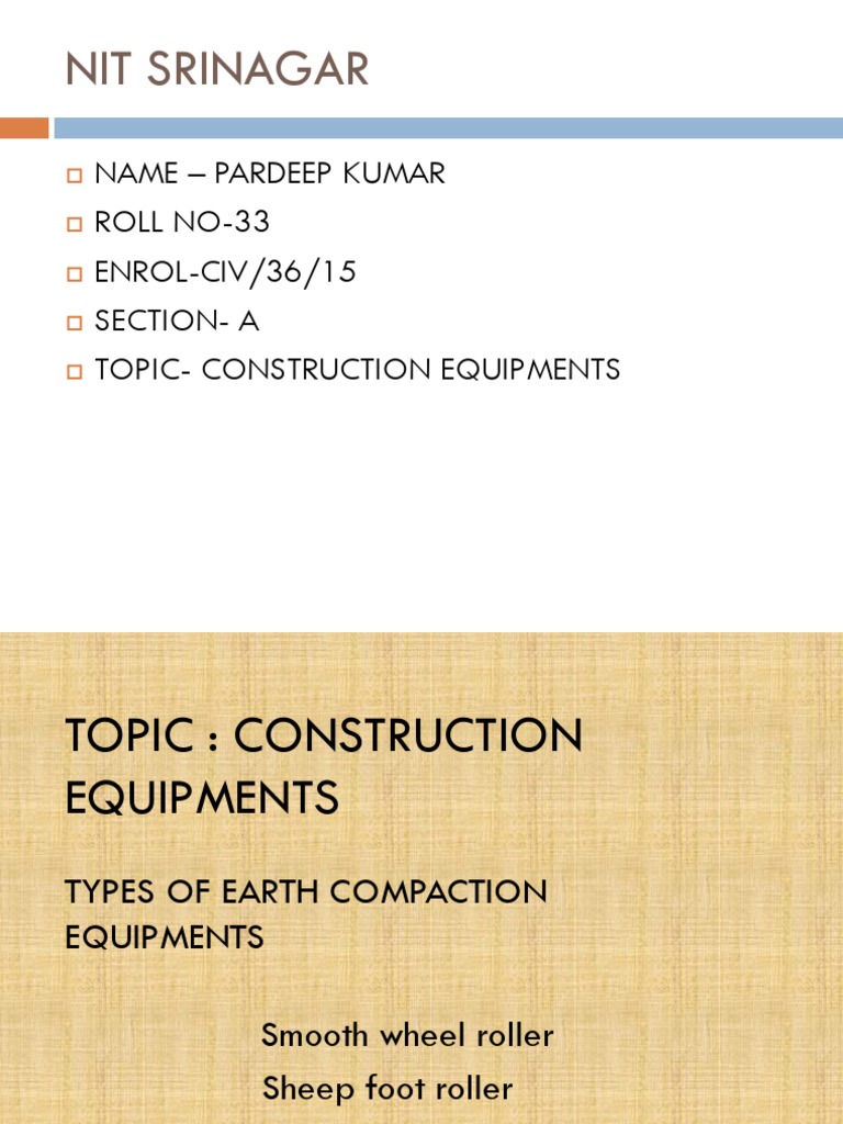 TOPIC (Compaction Equipments Rollers) | PDF