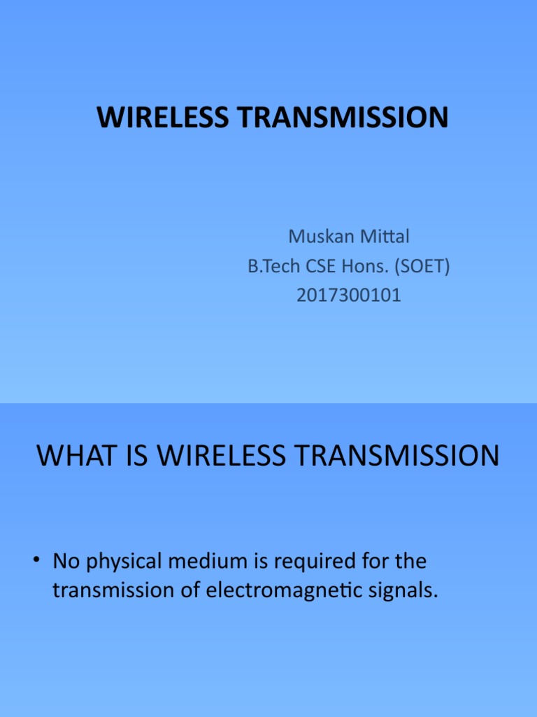 Overview of Wireless Transmission Methods | PDF | Science & Mathematics ...
