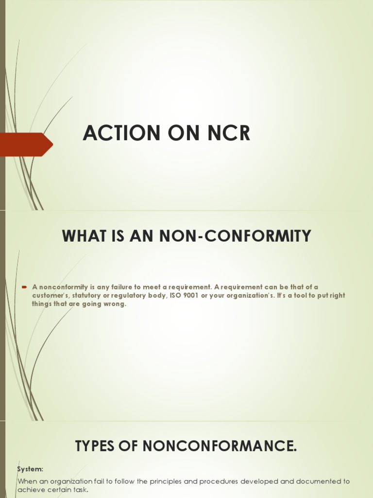 Action On NCR | PDF | Audit | Evaluation