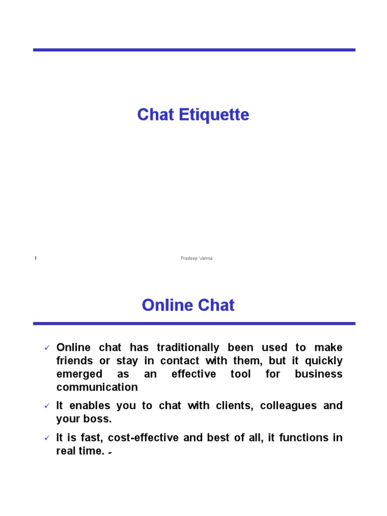 Chat Etiquette at Work-2 | PDF | Instant Messaging | Online Chat