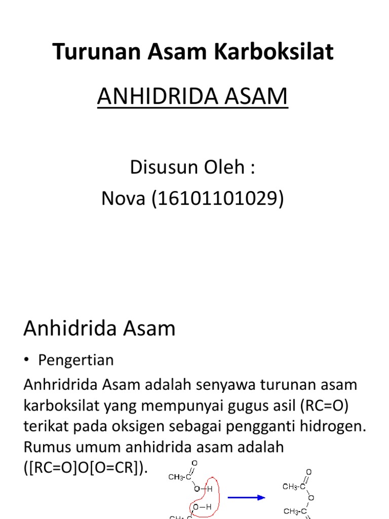 Rumus dan Reaksi Anhidrida Asam | PDF | Sains & Matematika