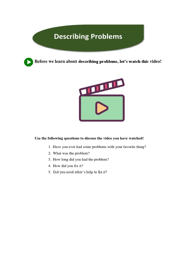 Describing Problems: Before We Learn About Describing Problems, Let's ...