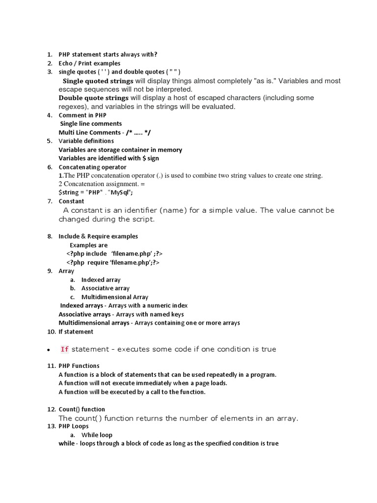 PHP MySQL-Review | PDF | Array Data Structure | Php