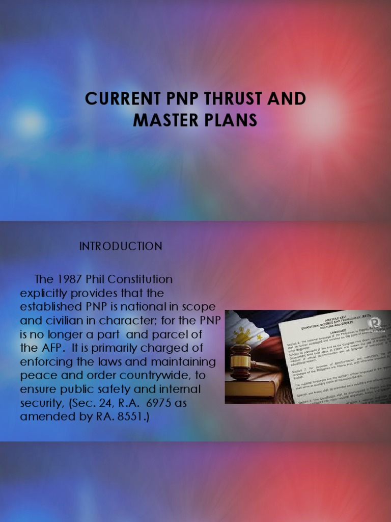 Current PNP Thrust & Master Plans 2019 | PDF | Search And Seizure ...