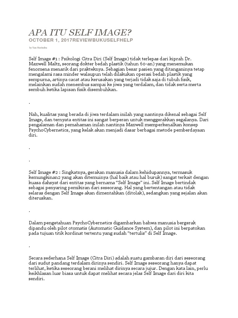 Apa Itu Self Image | PDF