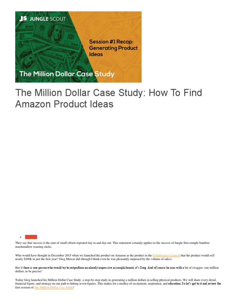 The Million Dollar Case Study 1 | PDF | Search Engine Optimization | Sales