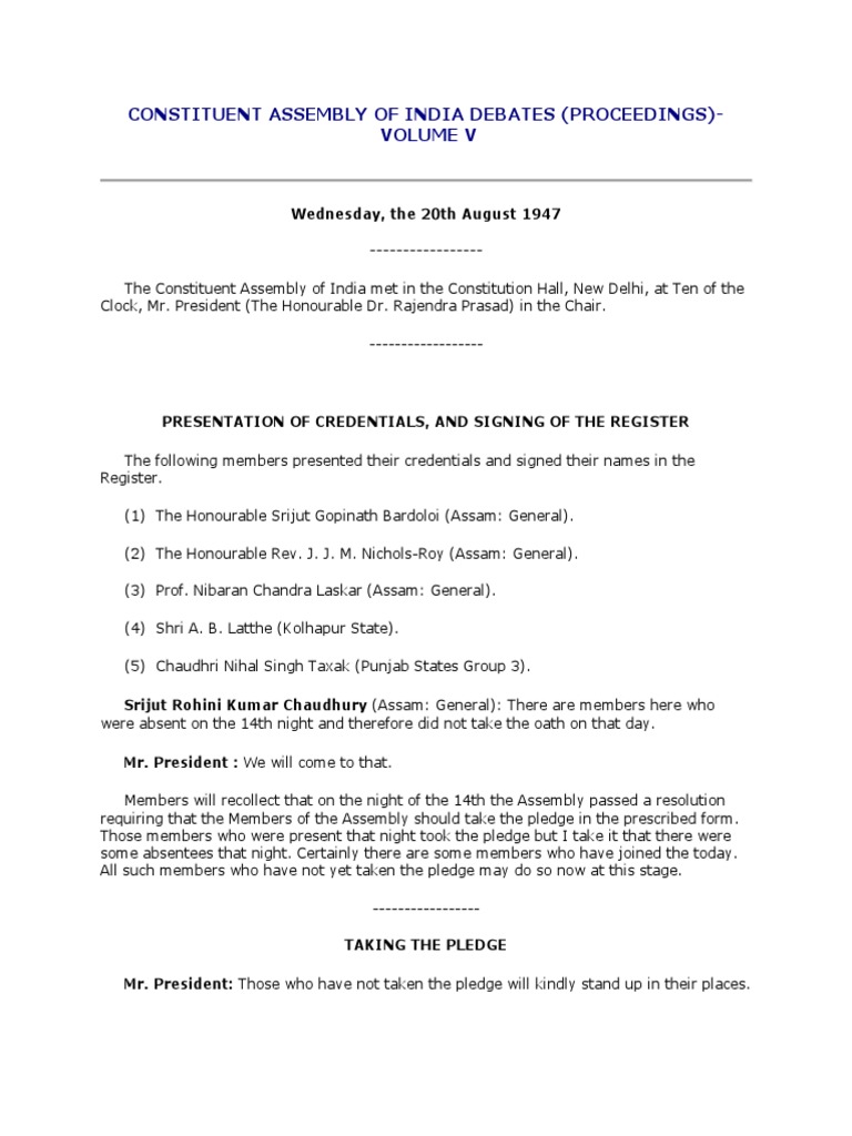 Constituent Assembly of India Debates | PDF | Federation | Sovereignty