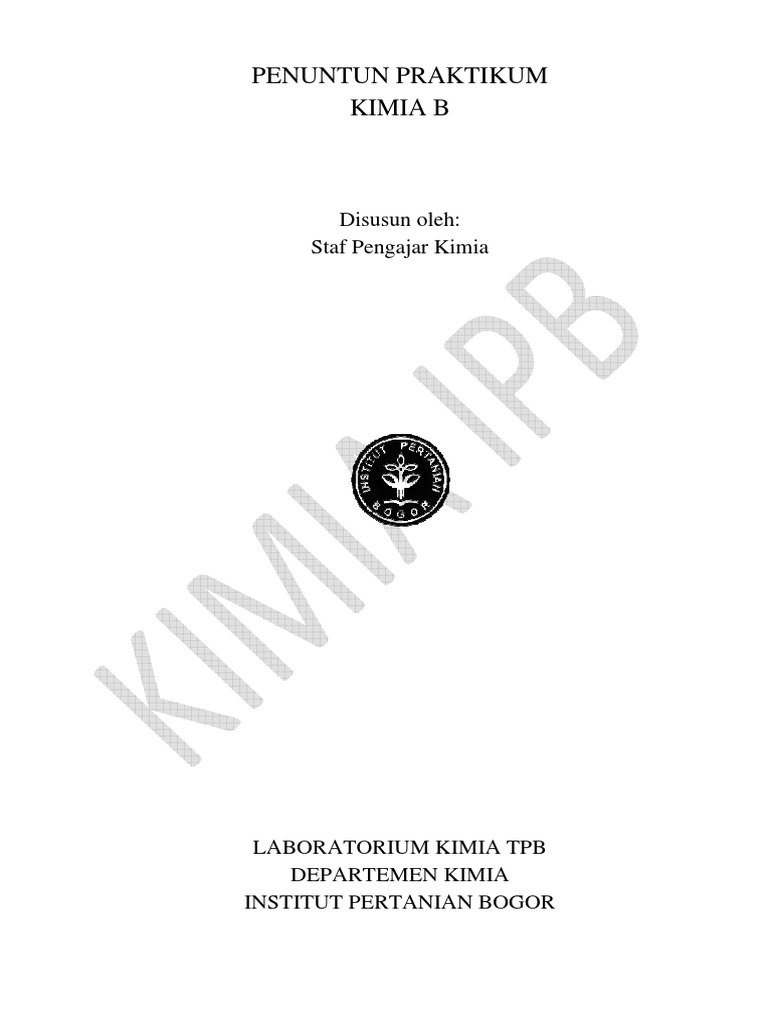 Penuntun Praktikum Kimia PDF | PDF