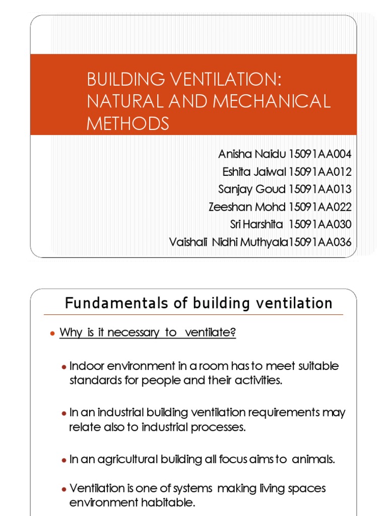 Building Ventilation: Natural and Mechanical Methods | PDF ...