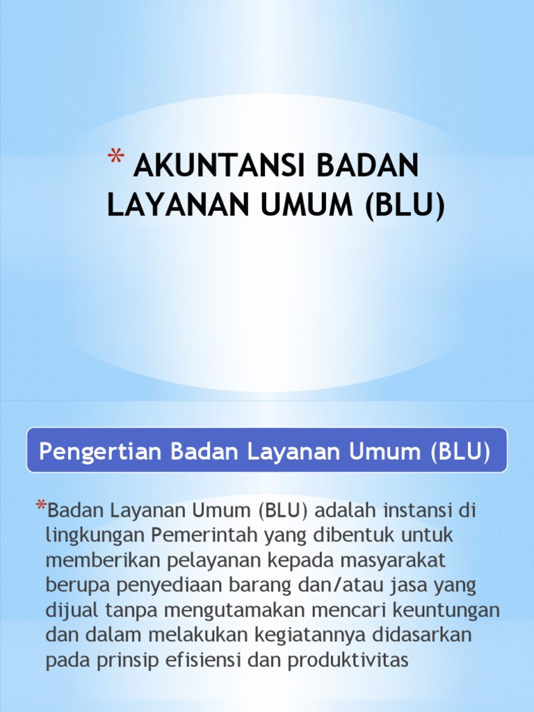 Akuntansi Badan Layanan Umum (BLU) | PDF | Pengelolaan Keuangan & Uang