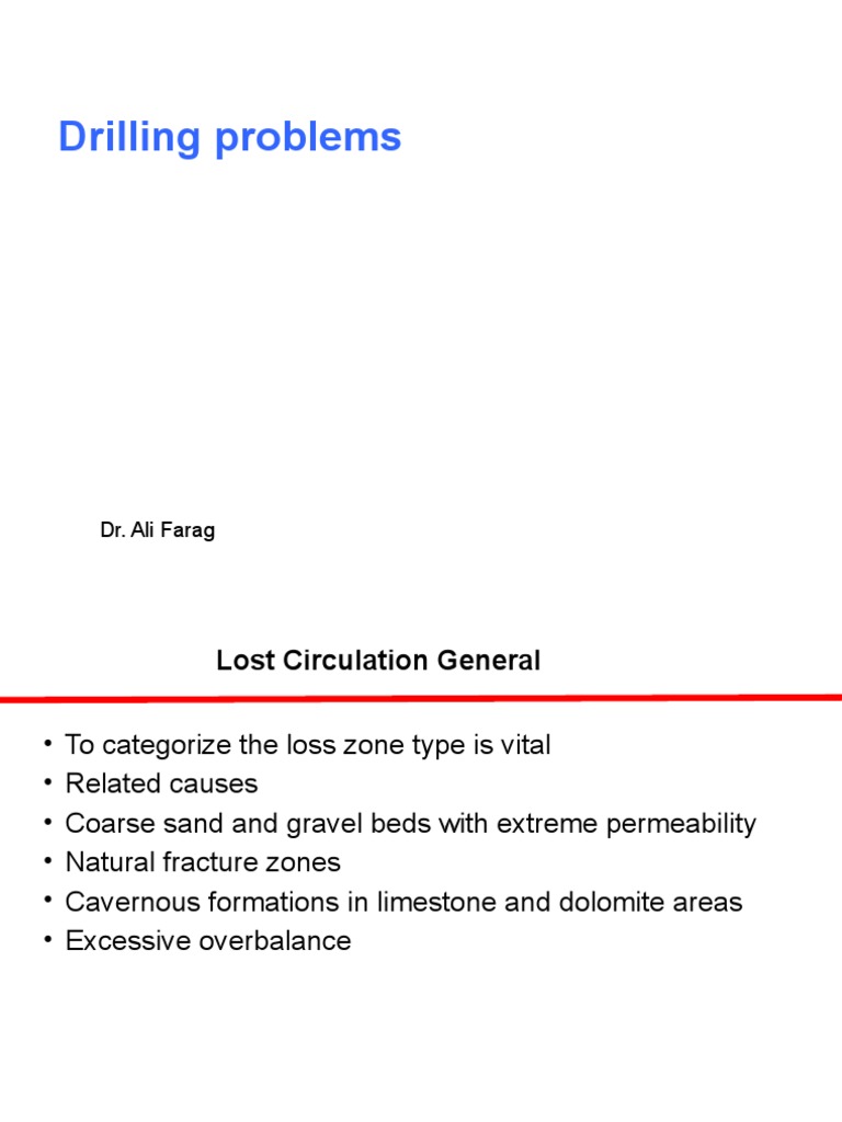 Drilling Problems - 1 | PDF | Casing (Borehole) | Blowout (Well Drilling)