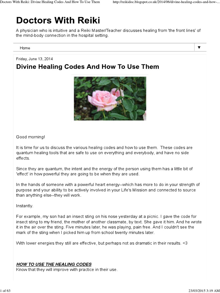 Doctors With Reiki - Divine Healing Codes and How To Use Them PDF | PDF ...