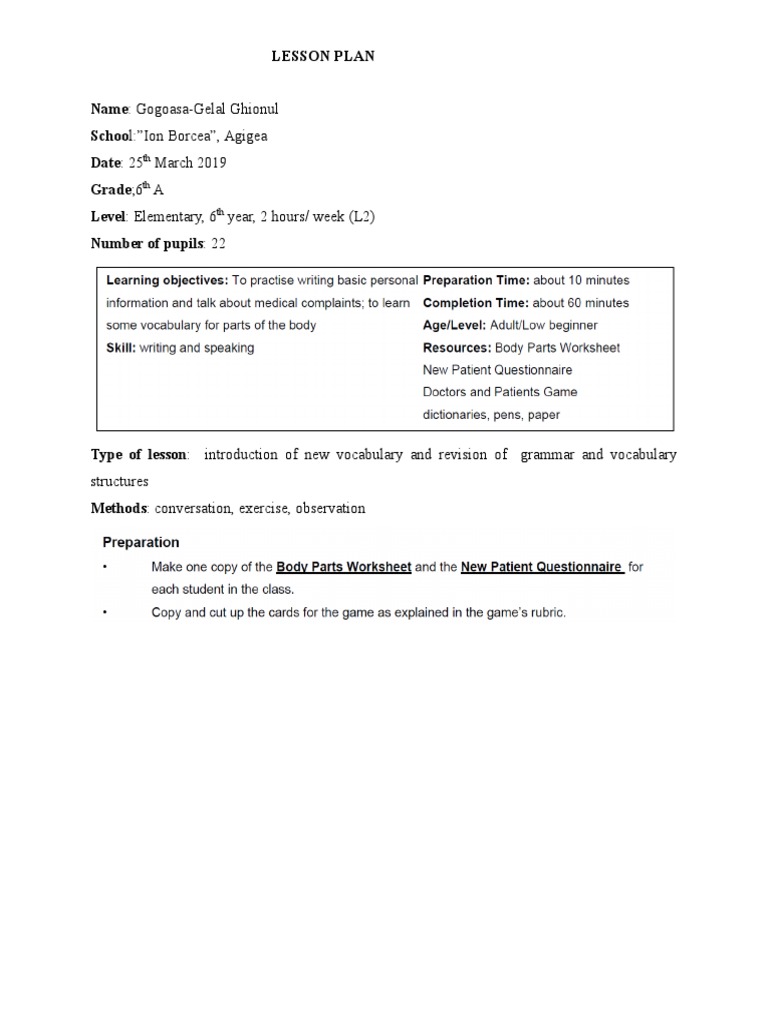 Visiting The Doctor | PDF | Language Arts & Discipline | Foreign ...