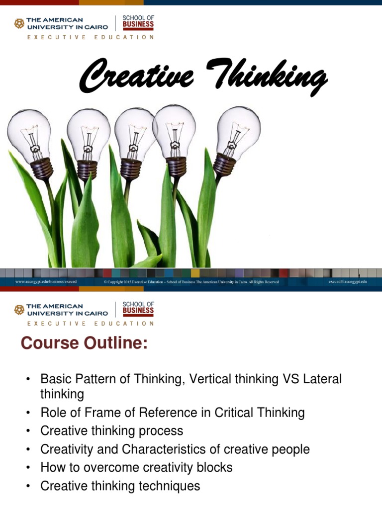 Creative Thinking Skills Guide | PDF | Cognition | Cognitive Science