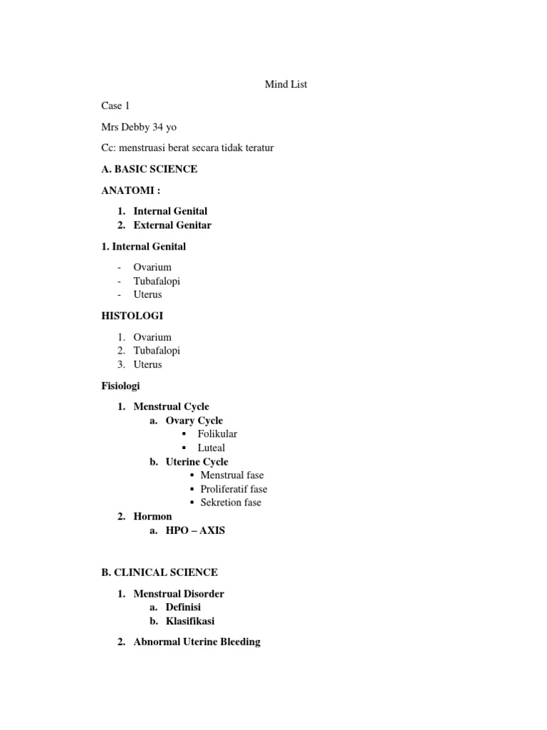 Mind List Case 1 | PDF