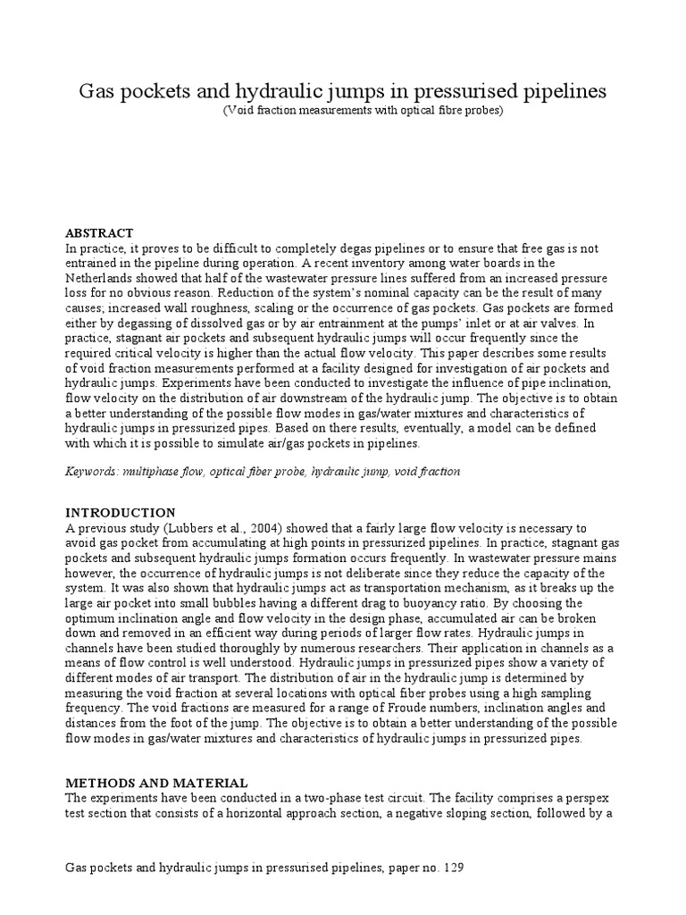 Gas Pockets On Pipelines | Download Free PDF | Flow Measurement | Fluid ...