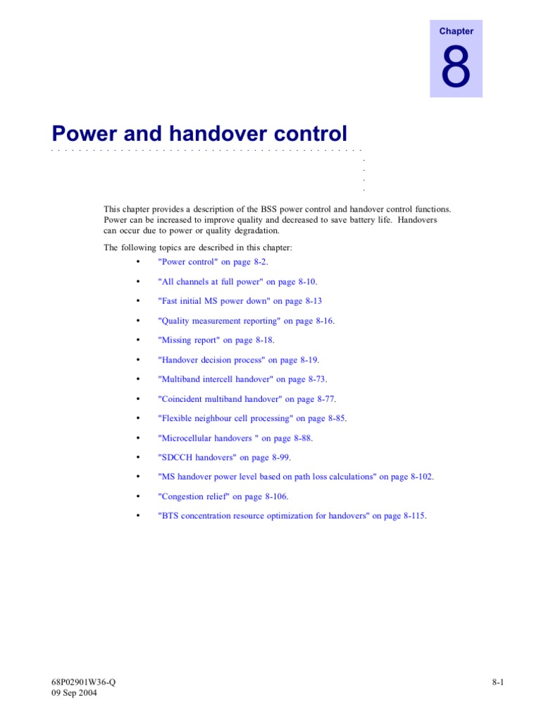 Handover and Power Control | PDF