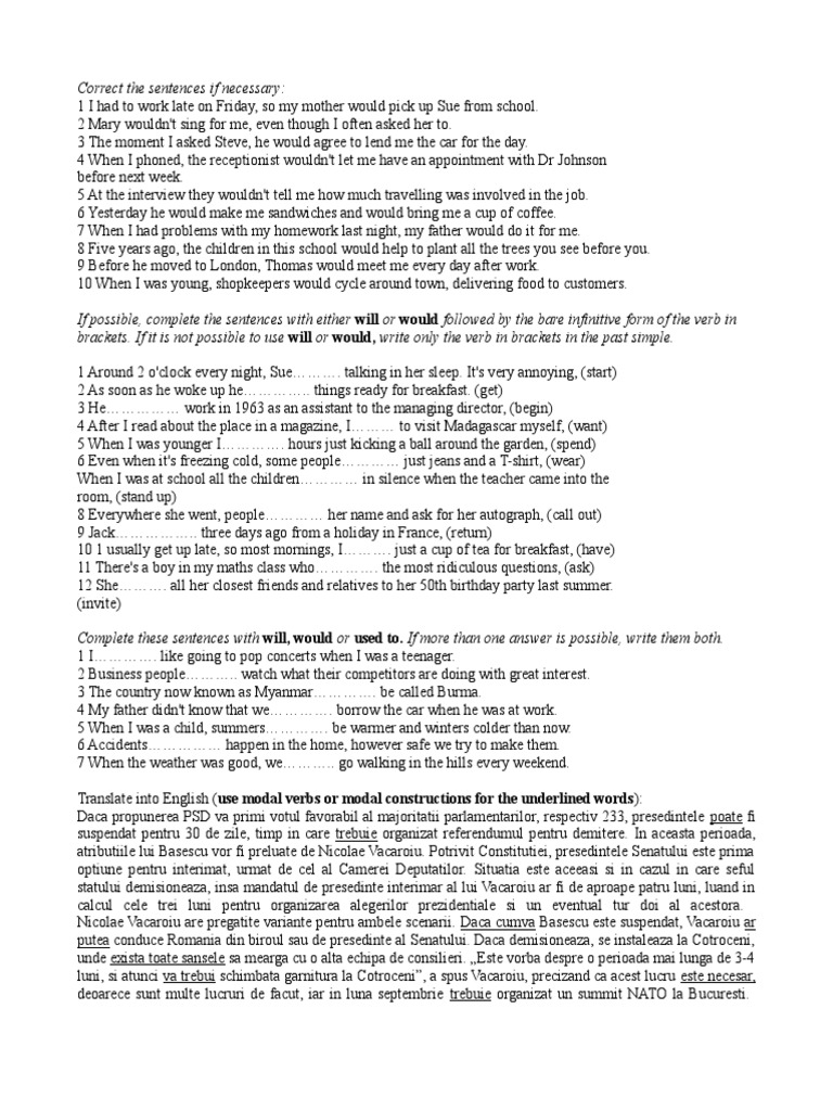 Modale Will-Would | PDF | Syntax | Linguistic Morphology