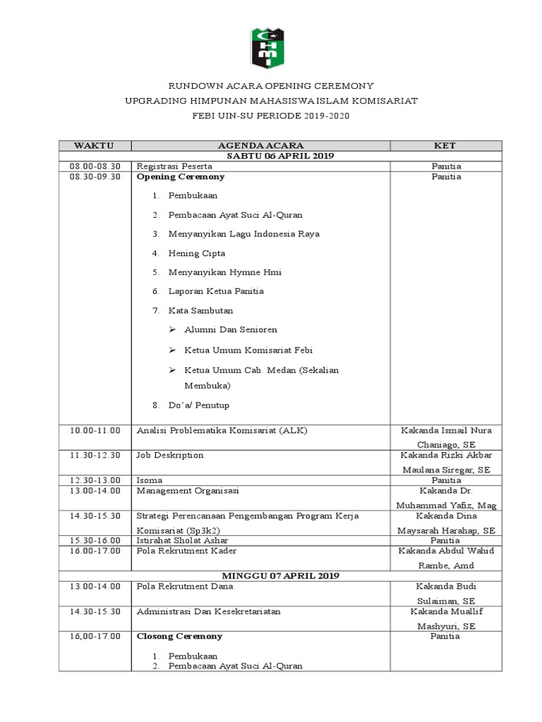 Rundown Acara Besok-1 | PDF
