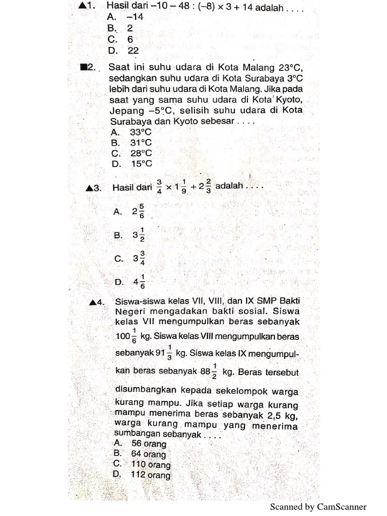 Soal Math 9 | PDF