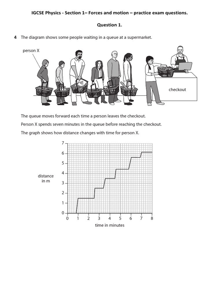 IGCSE Physics - Section 1 - Forces and Motion - Practice Exam Questions ...