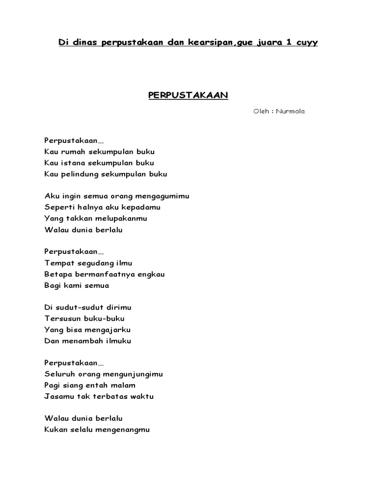 Puisi, I Be The Winner in This Poem Competition | PDF | Puisi