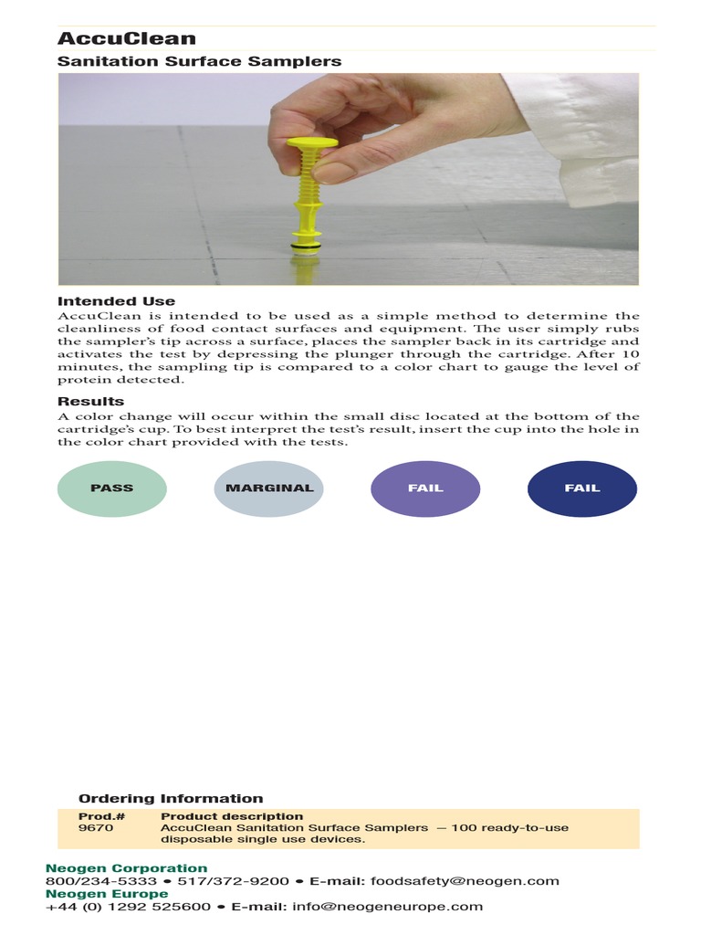 Accuclean: Intended Use | PDF