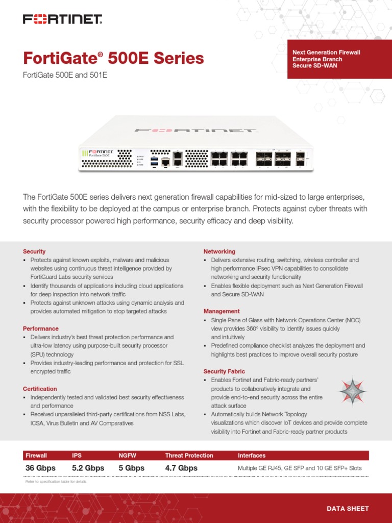 FortiGate - 500e.pdf Fortinet | PDF | Computer Network | Transport Layer Security
