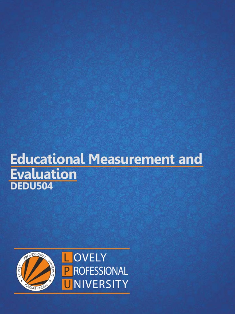 Dedu504 Educational Measurement and Evaluation English PDF | PDF ...