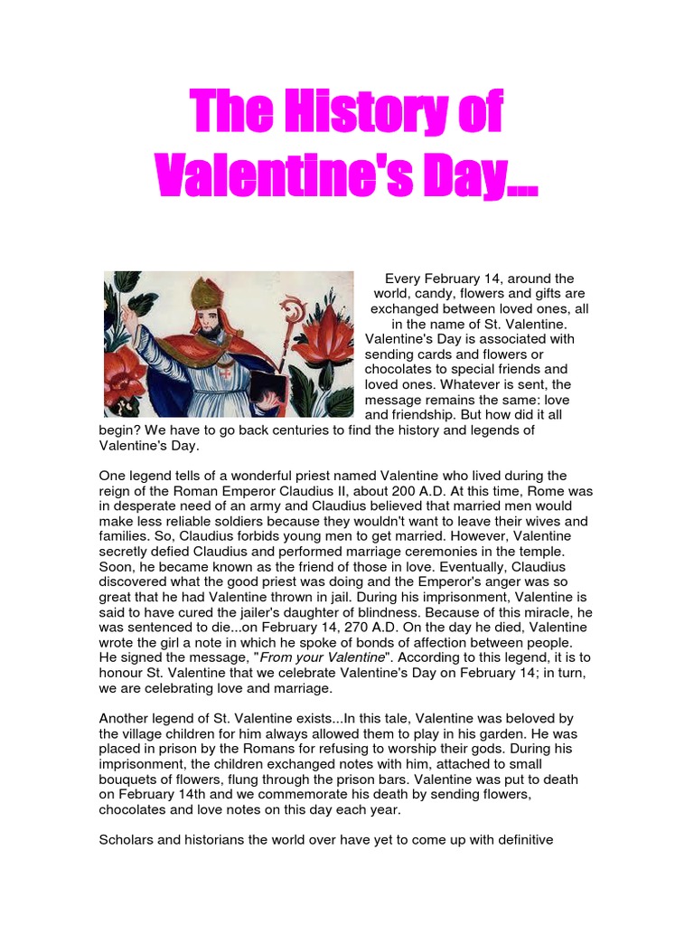 The History of Valentine | PDF | Valentine's Day | Cultural Anthropology