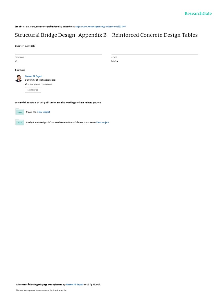 Structural Bridge Design-Appendix B - Reinforced Concrete Design Tables ...