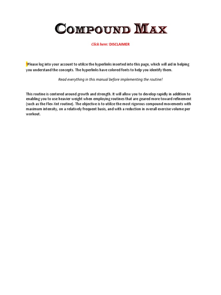 Compound Max Manual | PDF | Physical Exercise | Recreation