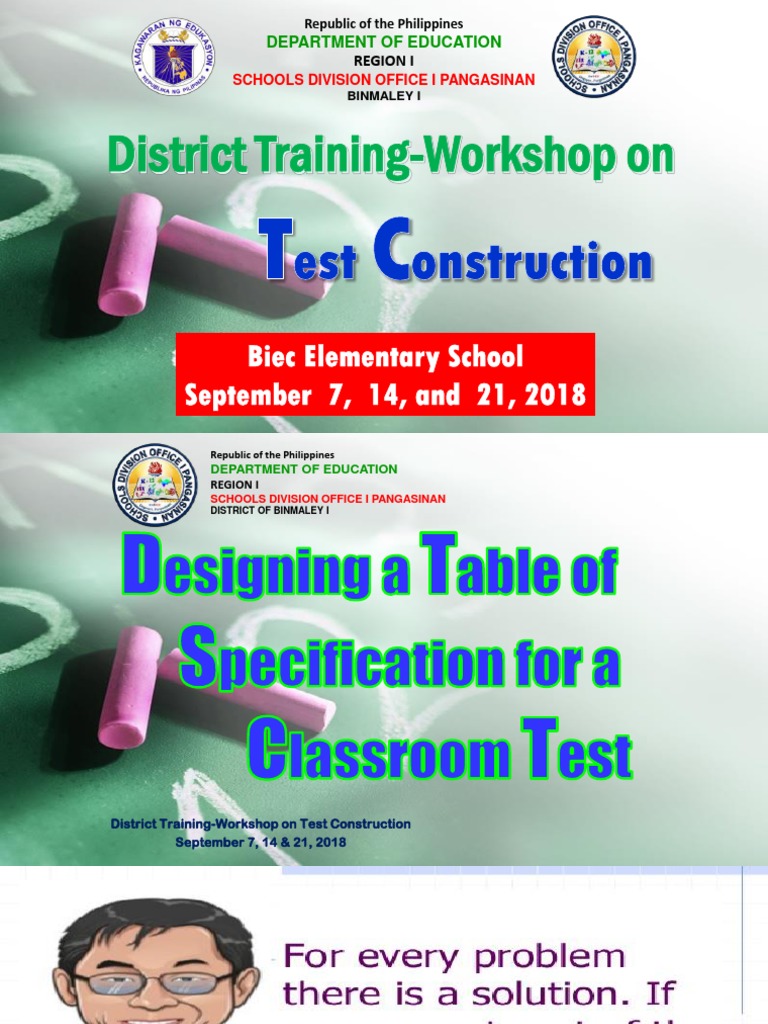 Lecture - Final - Table of Specifications | PDF | Educational ...