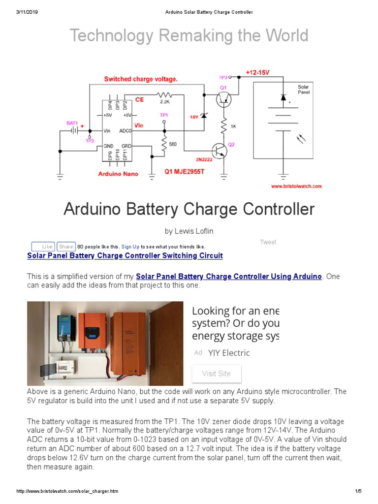 Arduino Solar Battery Charge Controller | PDF | Transistor | Analog To ...