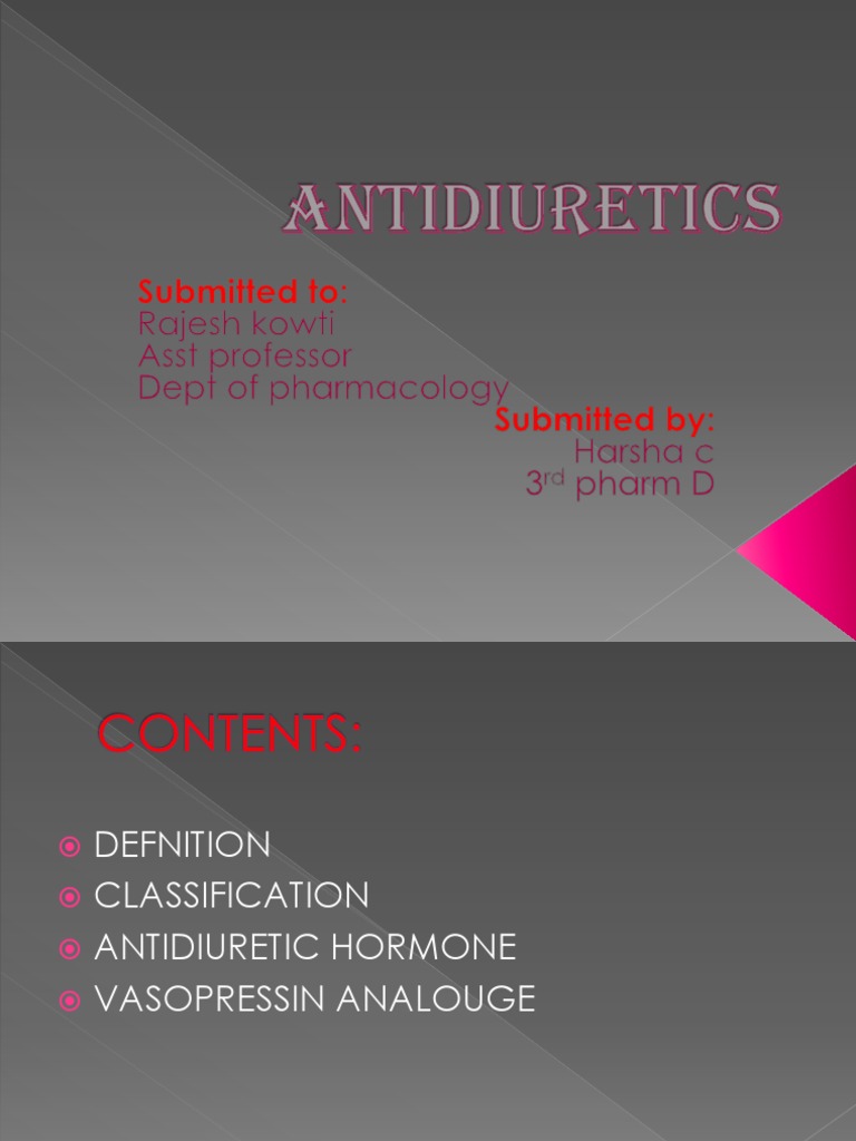 Anti Diuretics | PDF | Animal Anatomy | Organ (Anatomy)