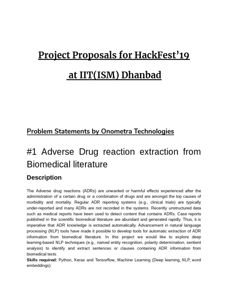Project Proposals For HackFest'19 | PDF | Software As A Service | Information Technology