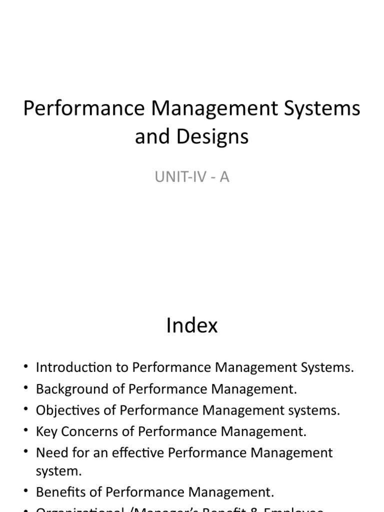 Performance Management Systems Overview | PDF | Performance Management ...