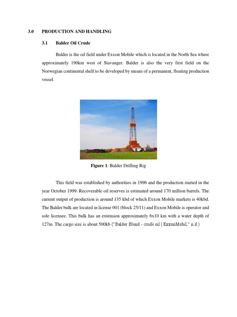 3.0 Production and Handling 3.1 Balder Oil Crude | PDF | Exxon Mobil ...