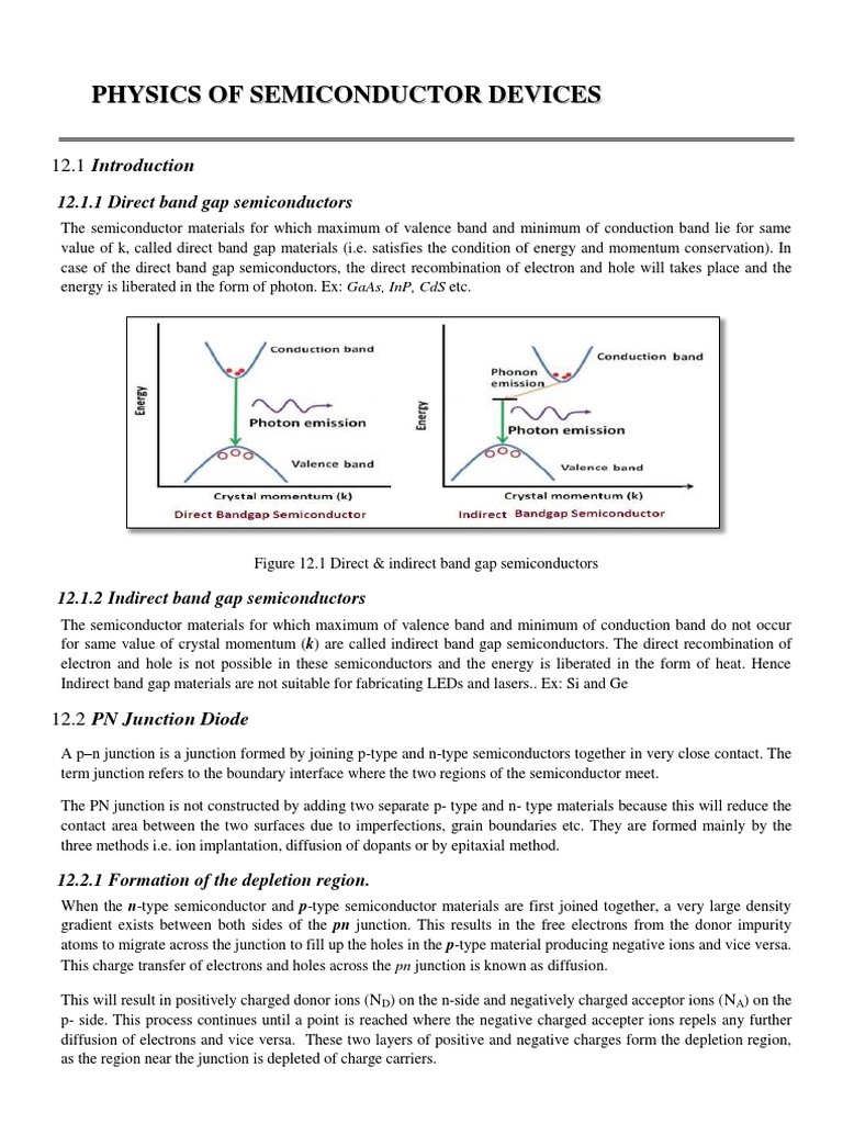 Physics of Semiconductor Devices: 12.1.1 Direct Band Gap Semiconductors ...